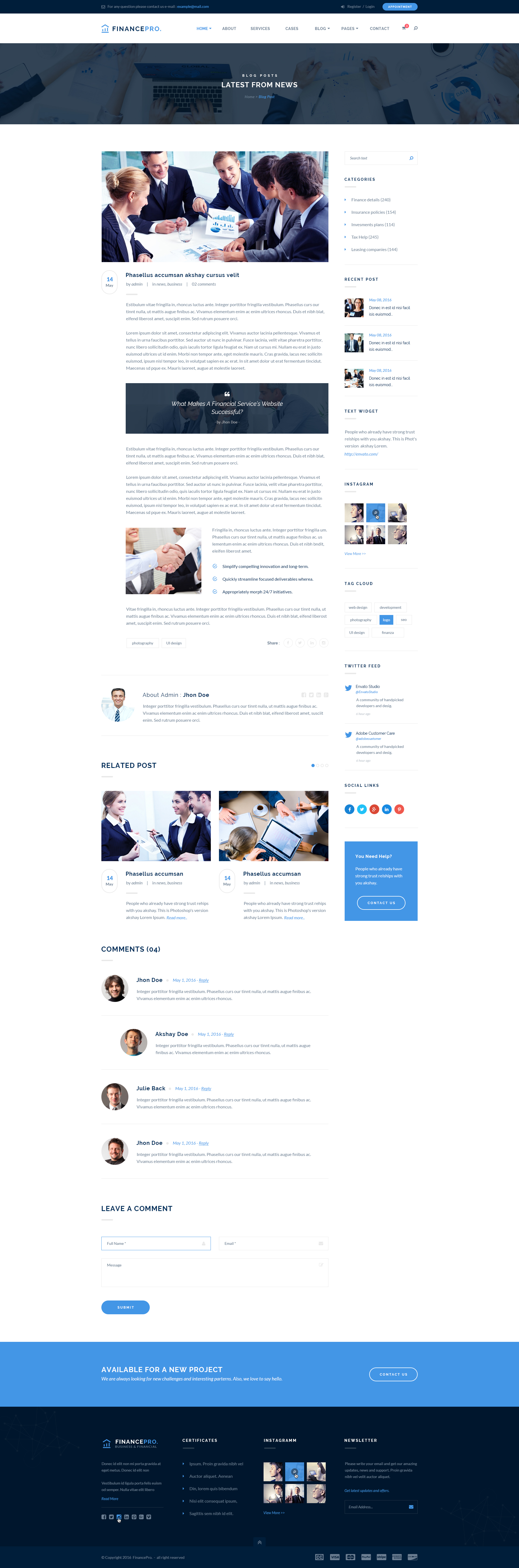Business PSD Template - FinancePro by webstrot | ThemeForest
